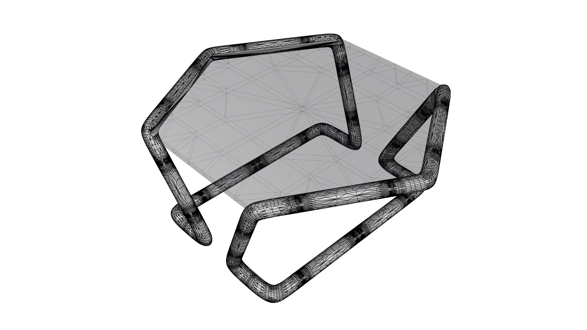 3D Double Frames Hexagonal Table - TurboSquid 2189439