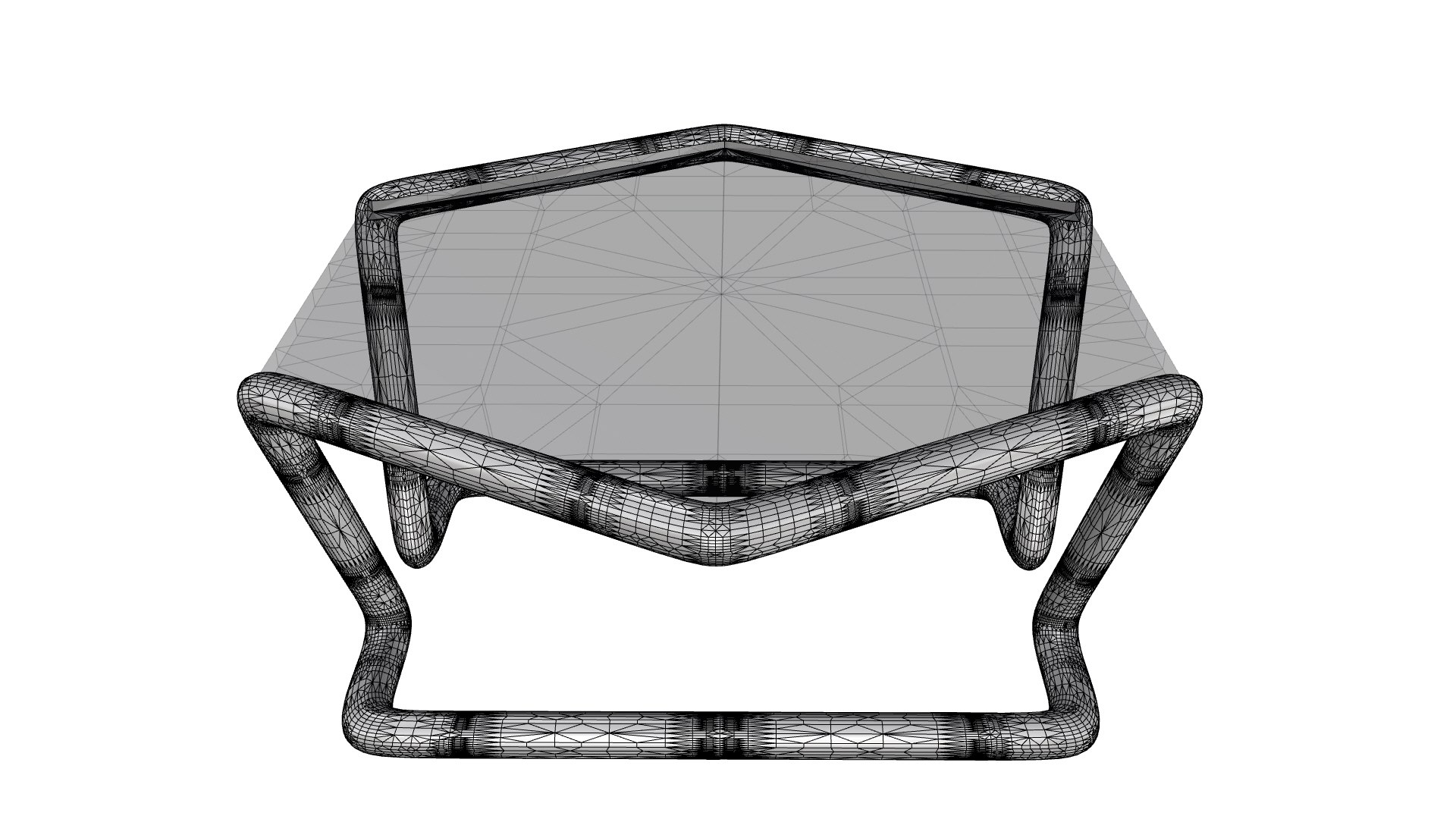 3D Double Frames Hexagonal Table - TurboSquid 2189439