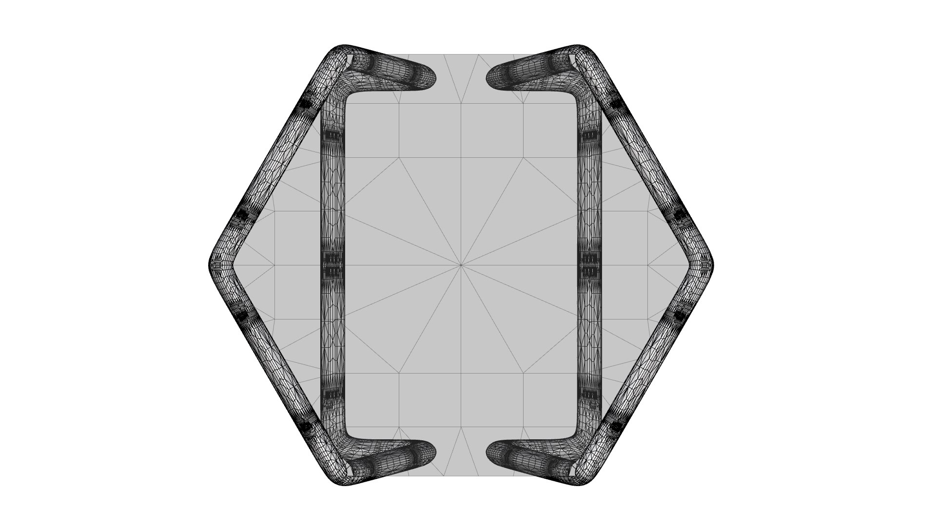 3D Double Frames Hexagonal Table - TurboSquid 2189439