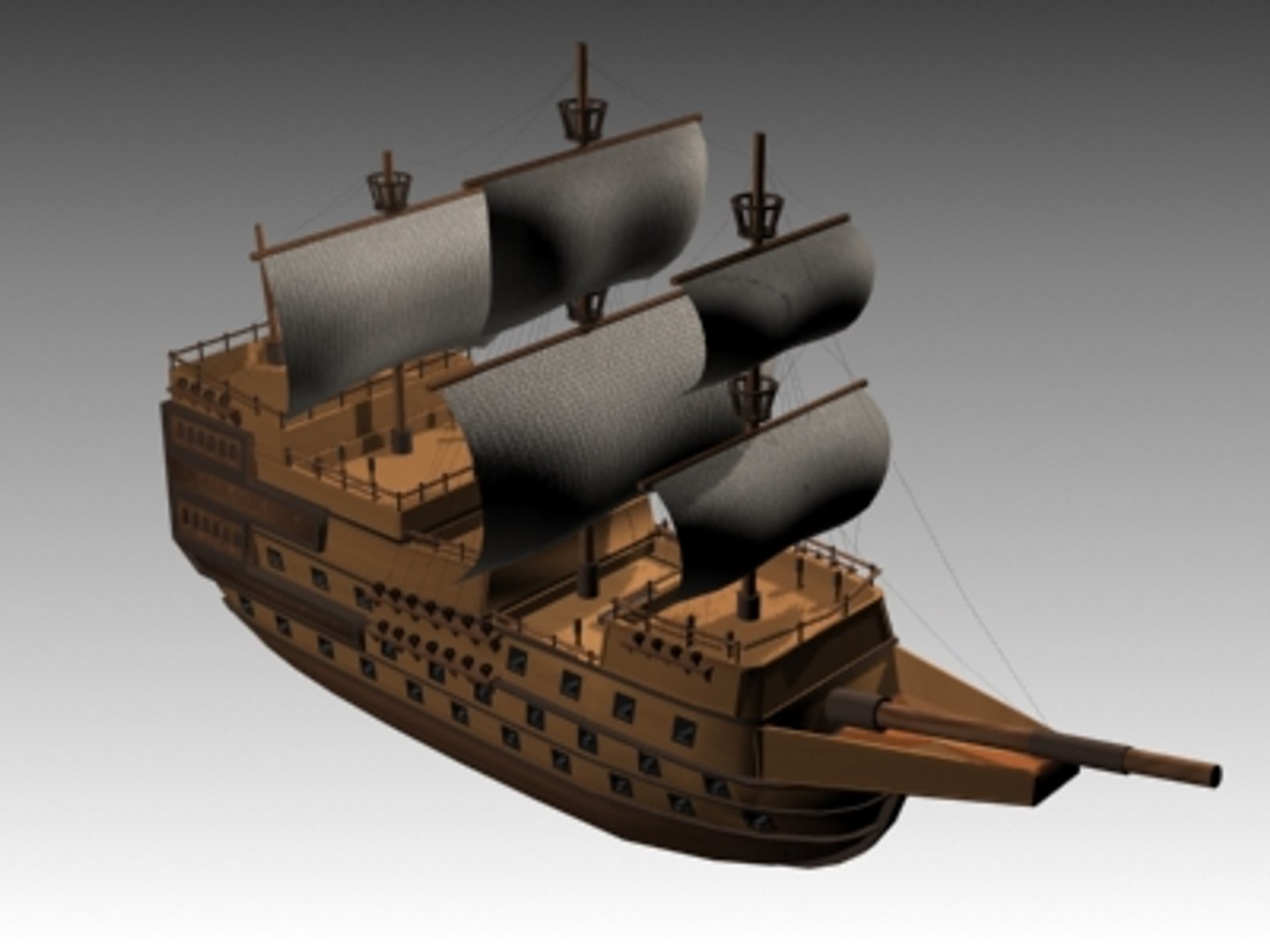 3-decked Ship Line 3d Max