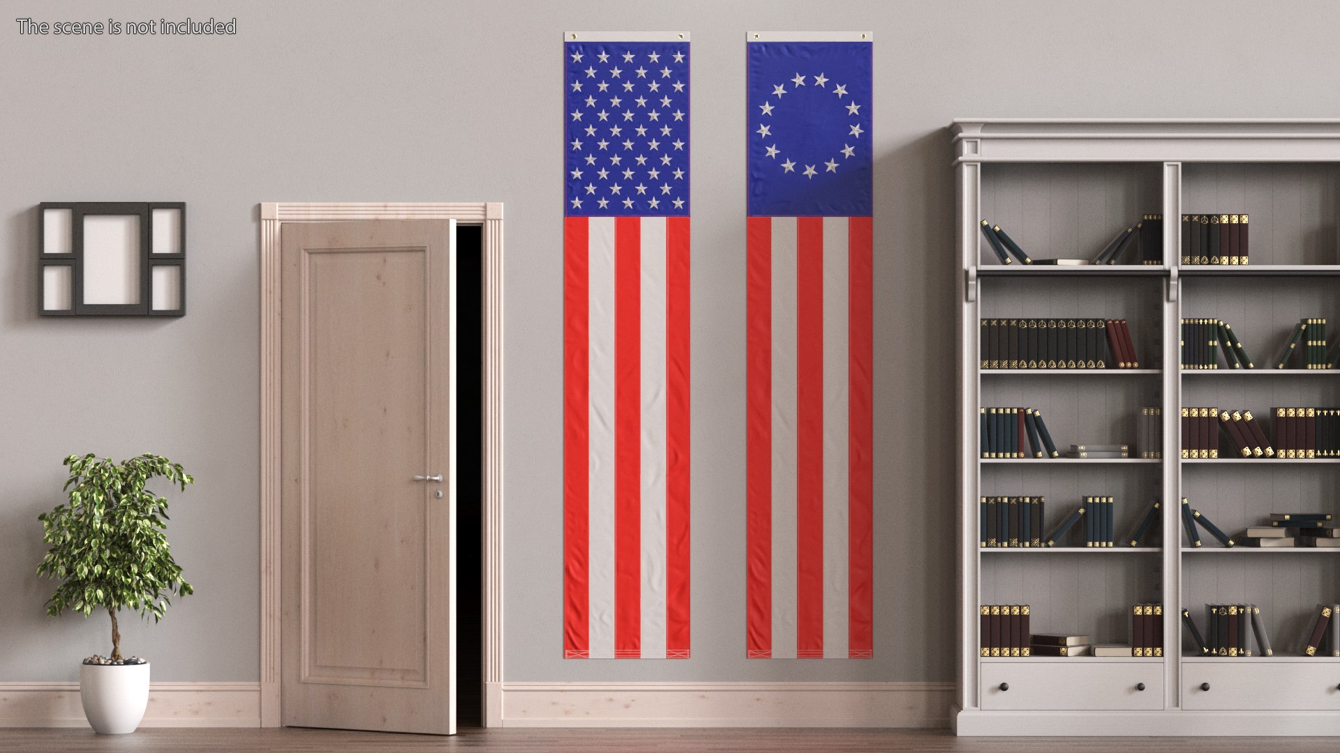 3D Pull Down US Flags Set - TurboSquid 2091409