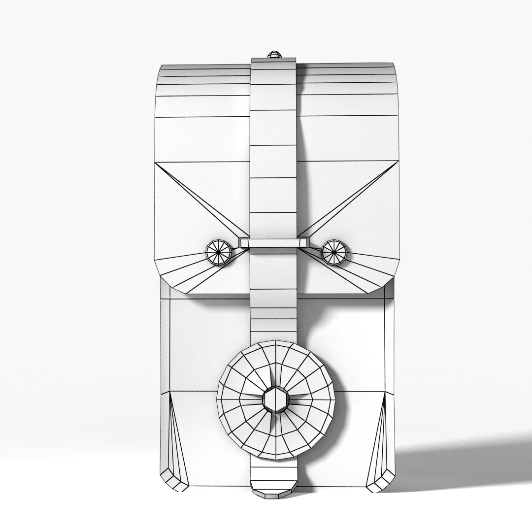 3d steampunk leather pouch