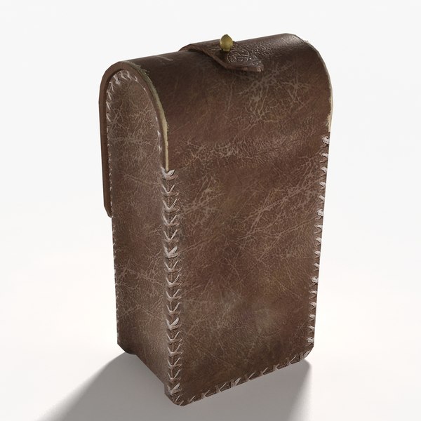 3d steampunk leather pouch