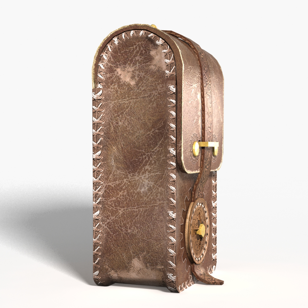 3d steampunk leather pouch