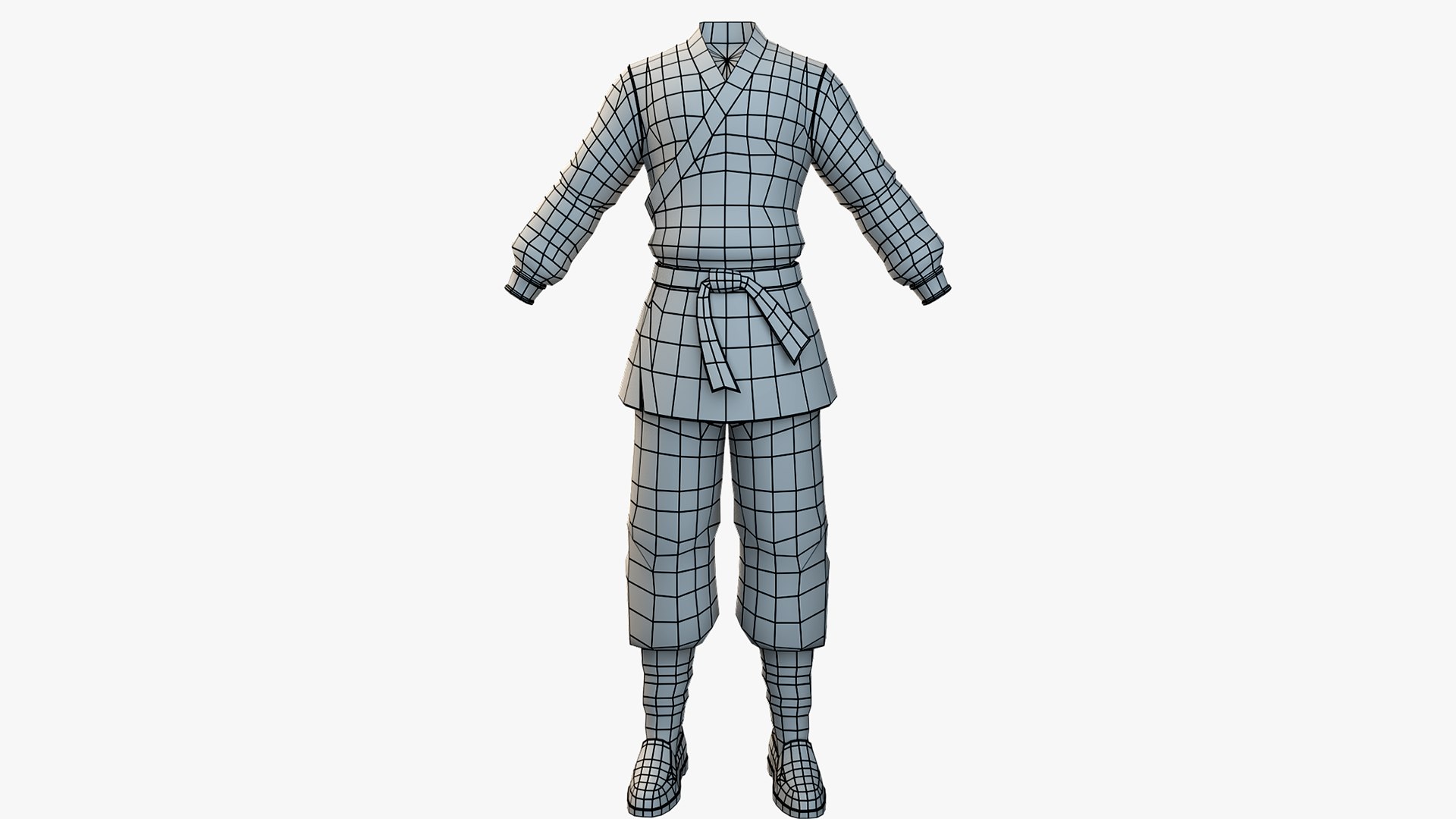 Martial Arts Robe Base Mesh 3D Model - TurboSquid 2152844