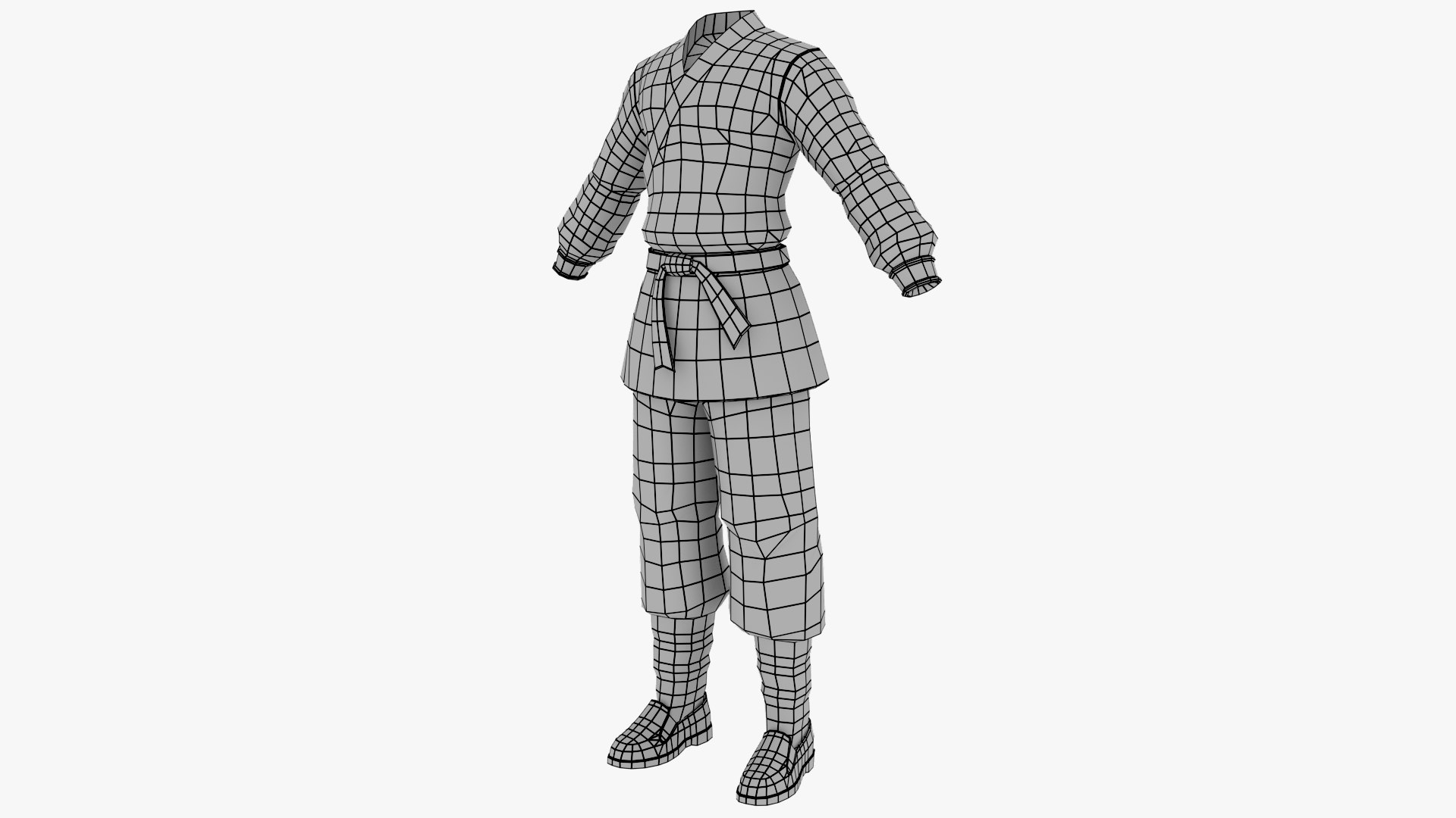 Martial Arts Robe Base Mesh 3D Model - TurboSquid 2152844