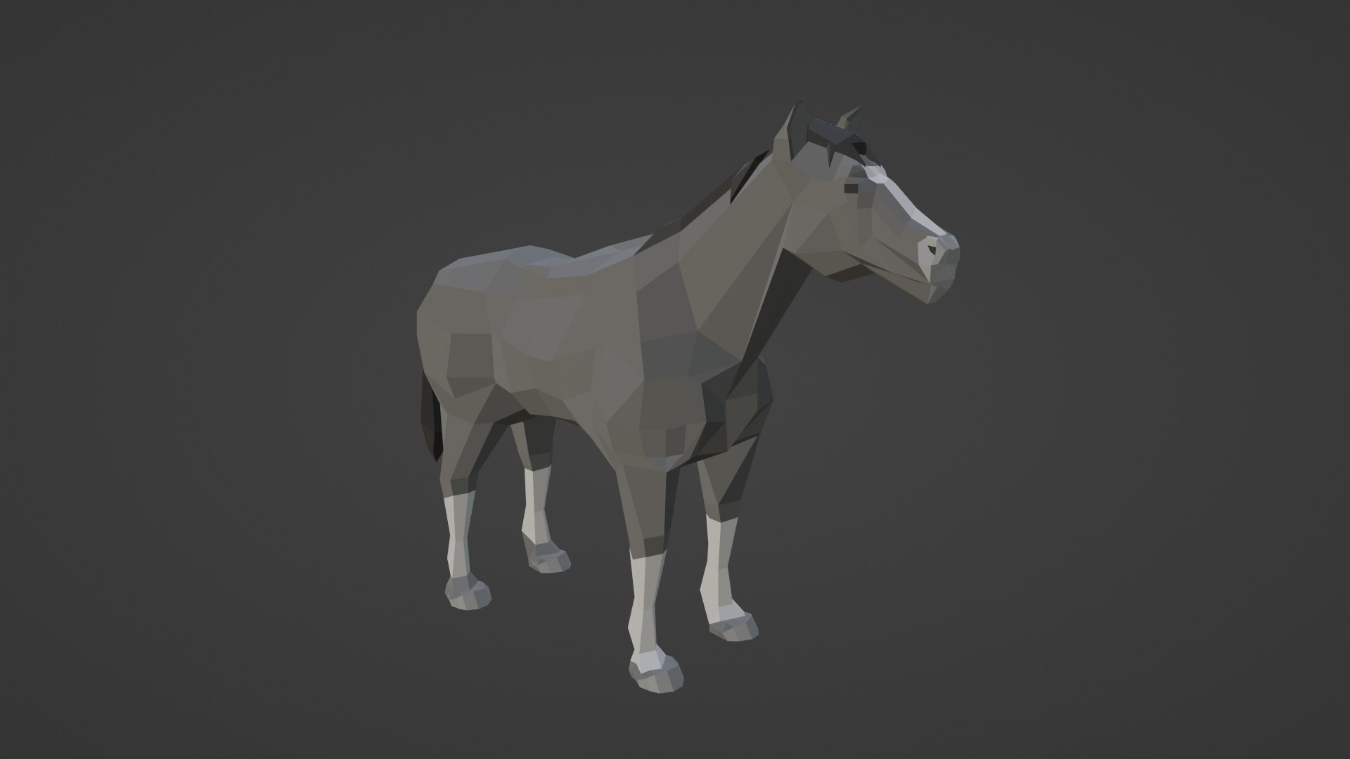 3D LOW POLY Horse Gray 3D model - TurboSquid 2131897
