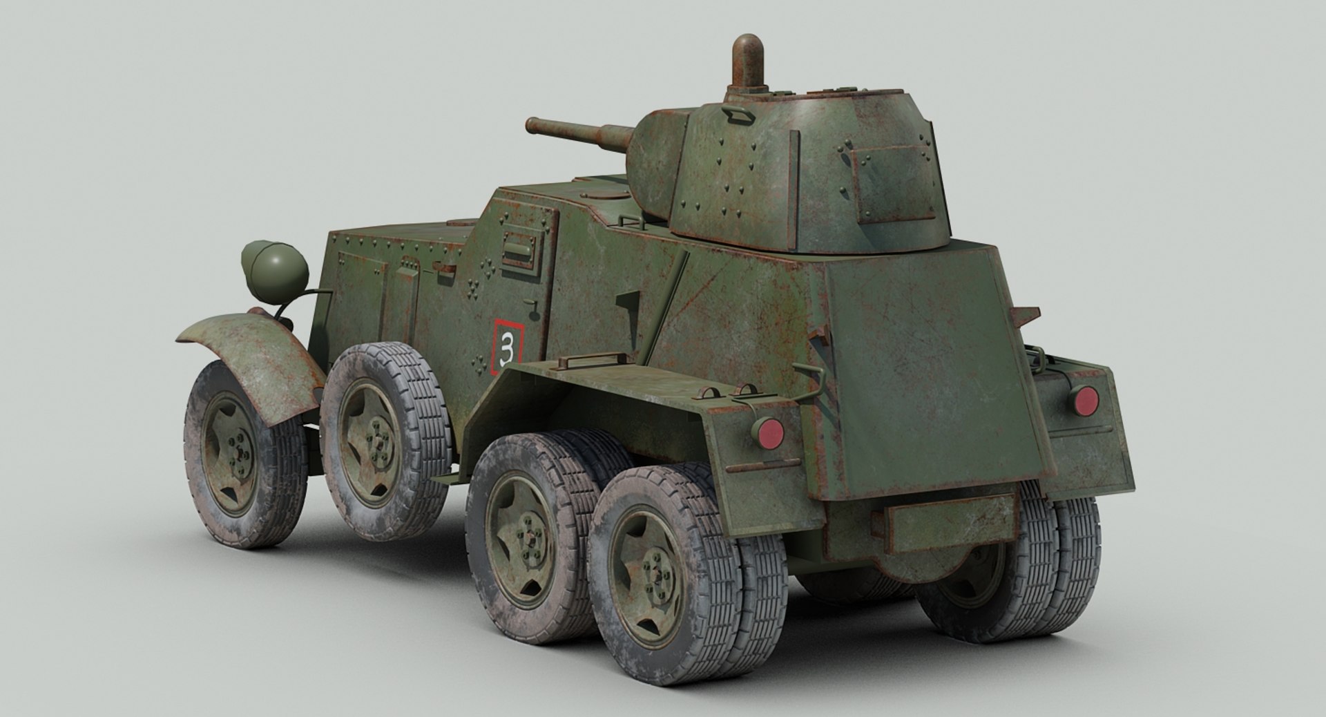 3d ww2 soviet ba10 armored
