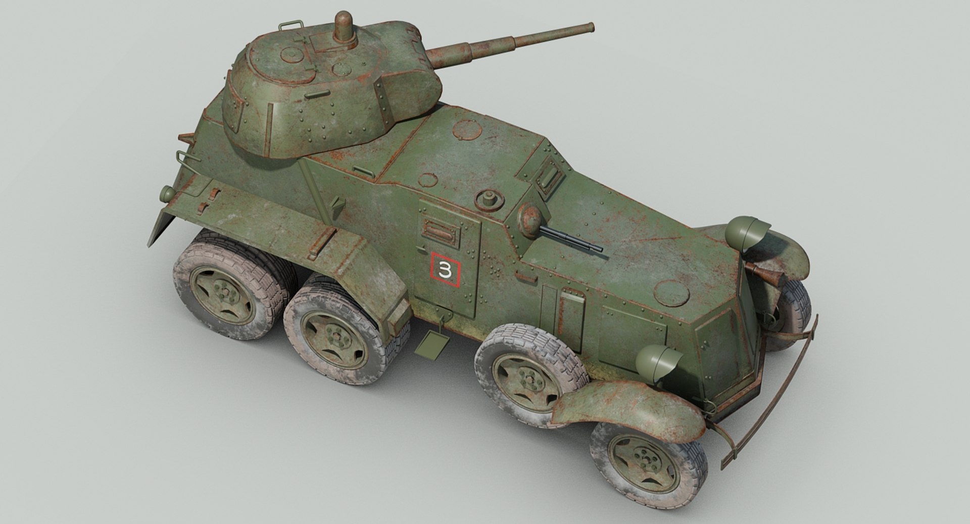 3d ww2 soviet ba10 armored
