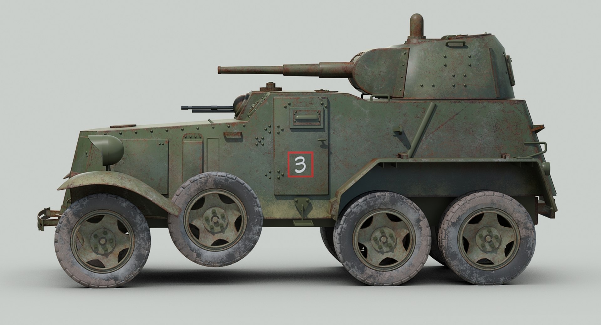 3d ww2 soviet ba10 armored