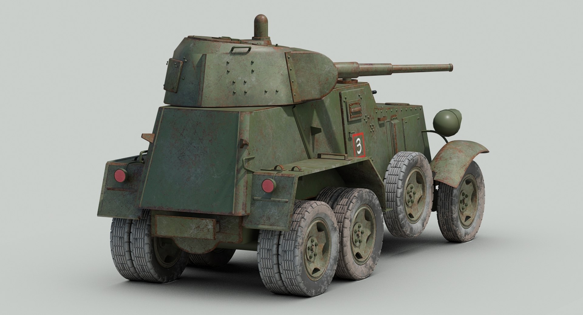 3d ww2 soviet ba10 armored