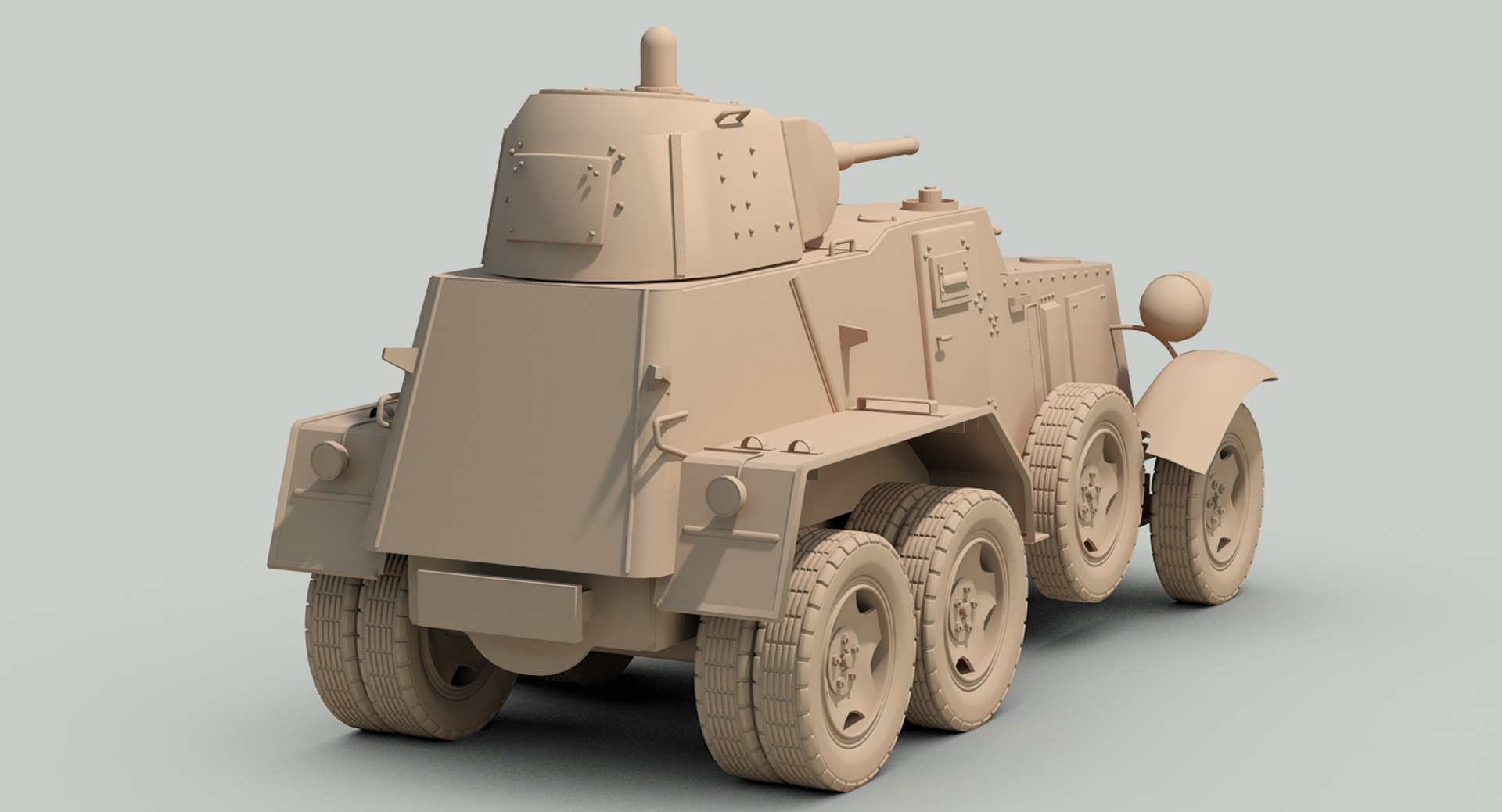 3d ww2 soviet ba10 armored