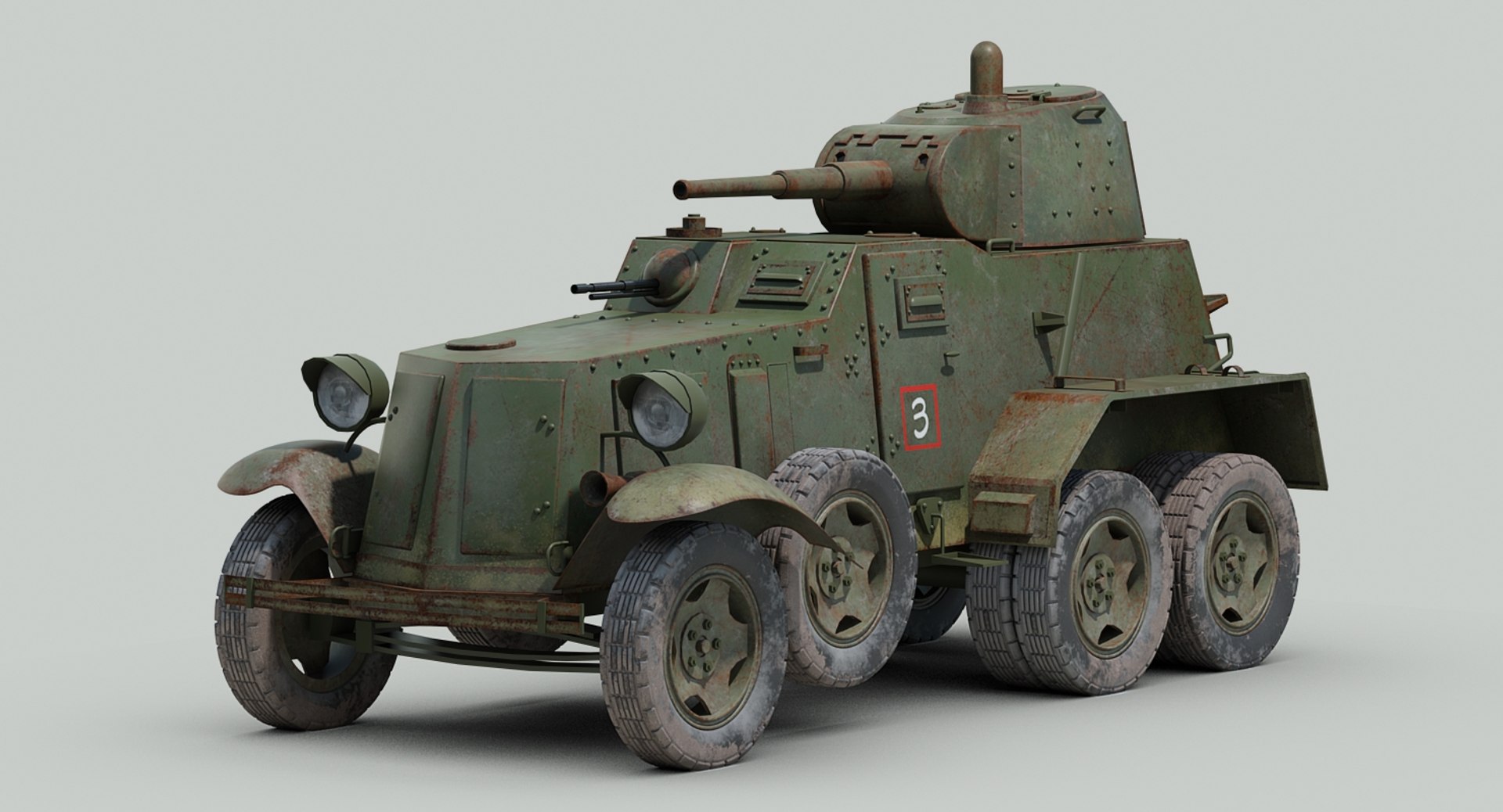 3d ww2 soviet ba10 armored