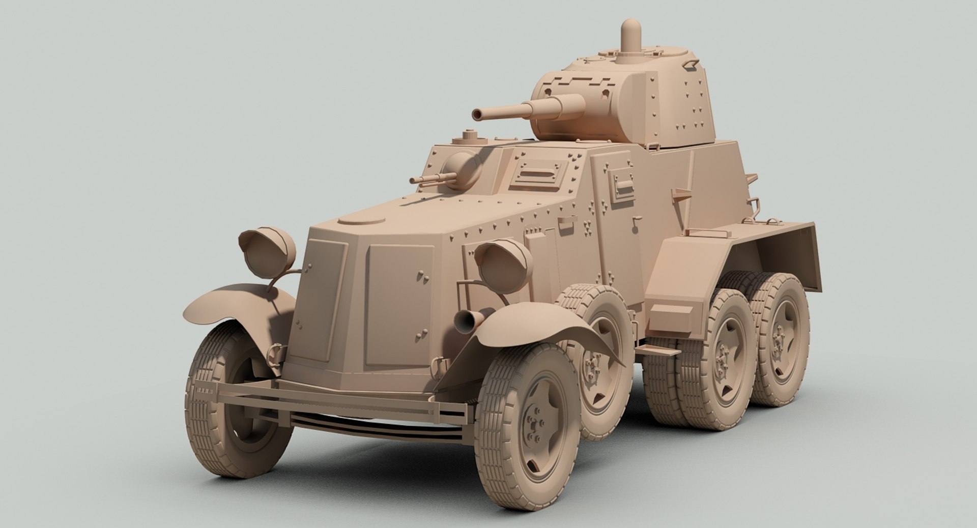 3d ww2 soviet ba10 armored