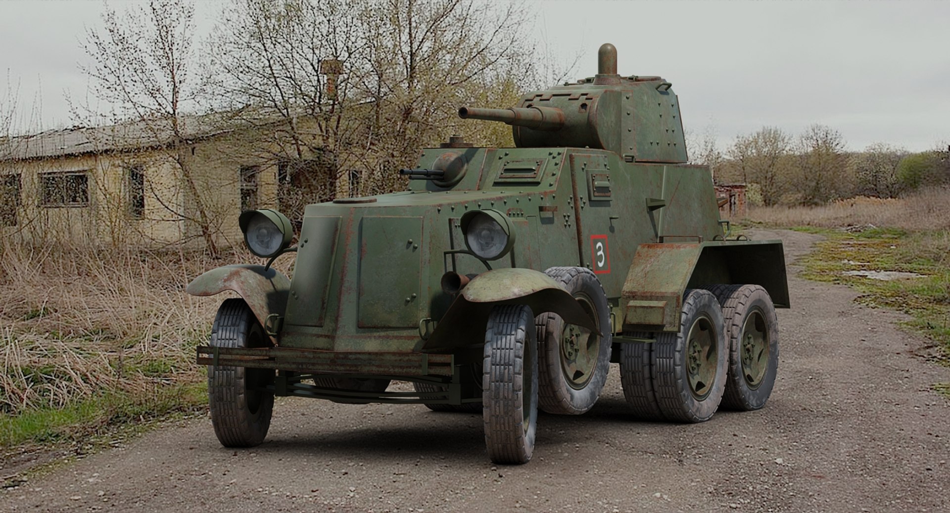 3d ww2 soviet ba10 armored