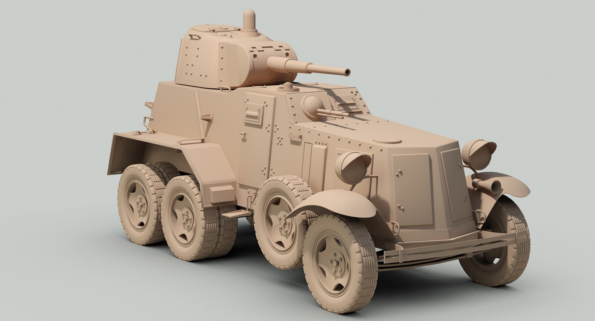 3d ww2 soviet ba10 armored