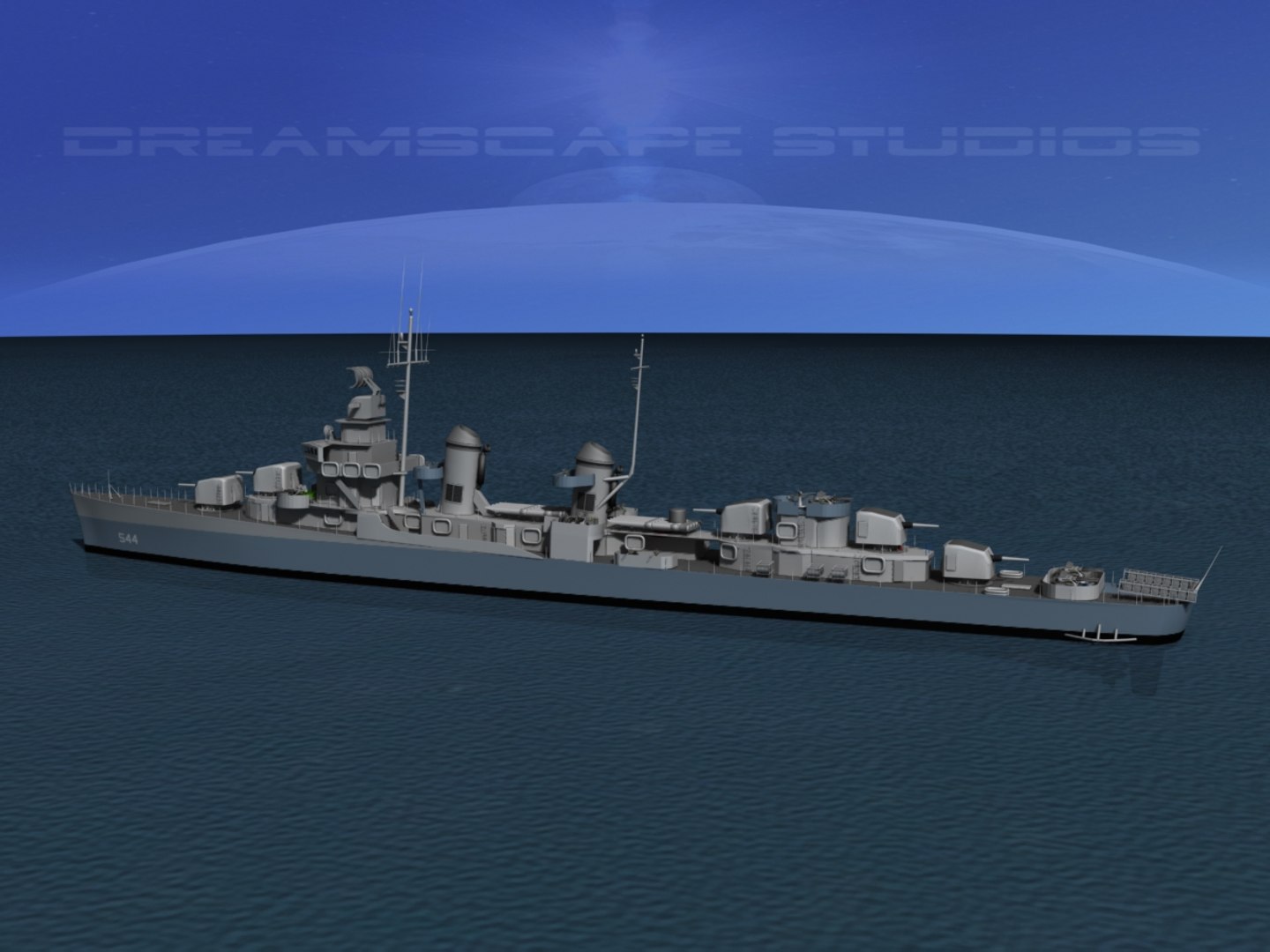 3d Anti-aircraft Fletcher Class Destroyers Model