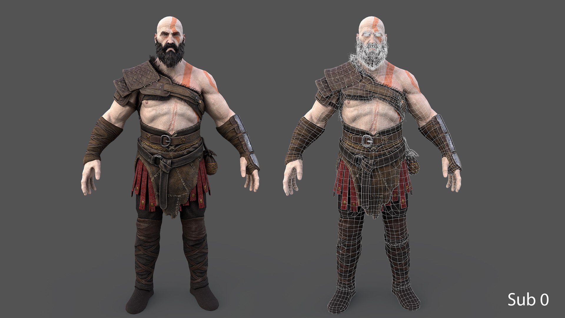 3D God Of War - Kratos - Game Character Model - TurboSquid 2027656