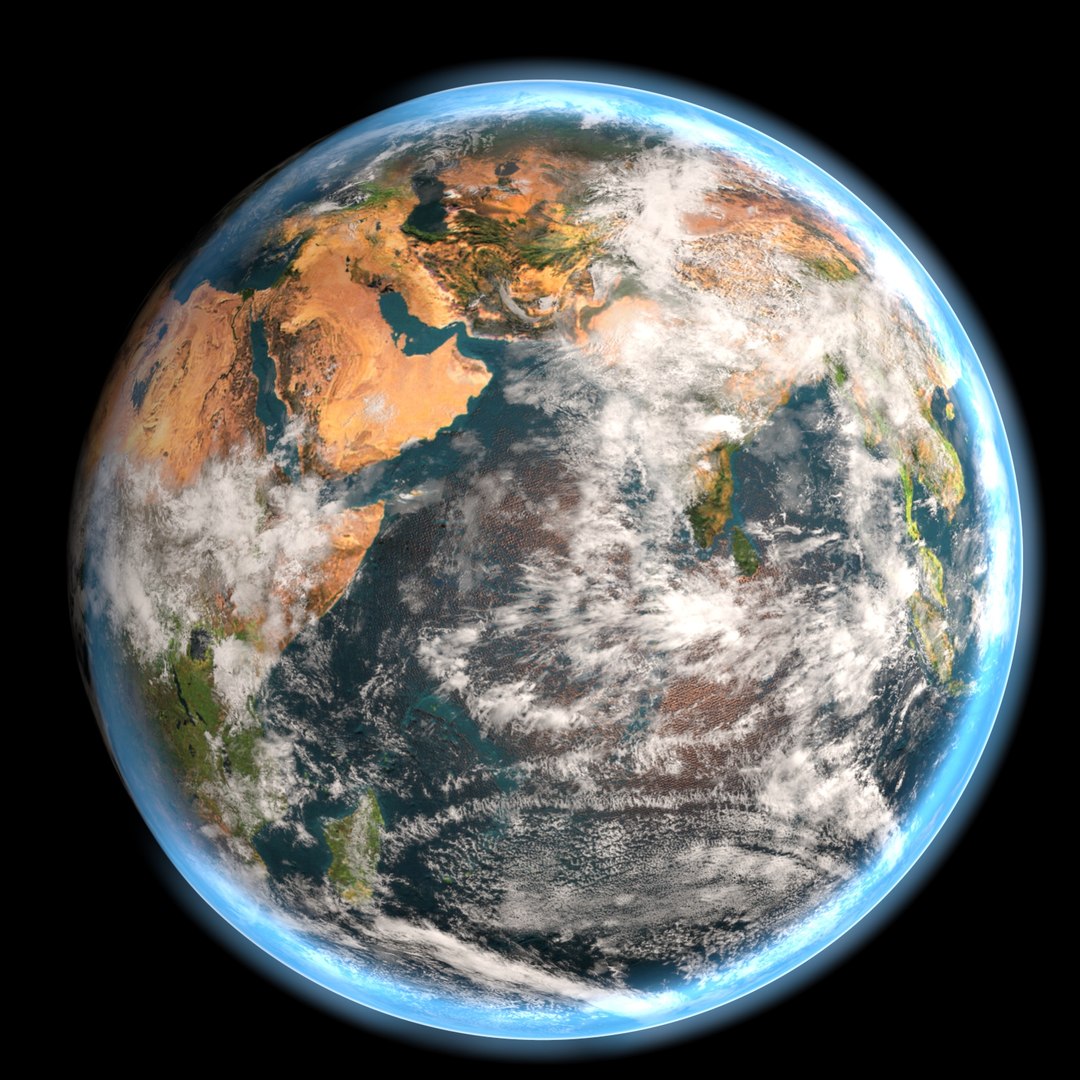 3d Model City Lights Earth Surface