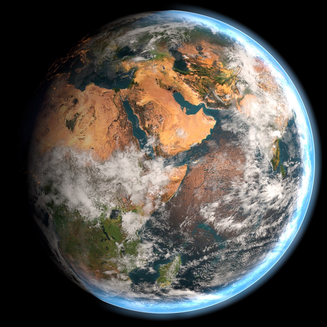 3d Model City Lights Earth Surface