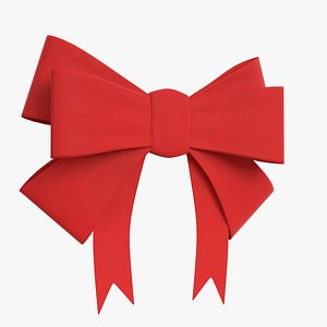 3d red bow model