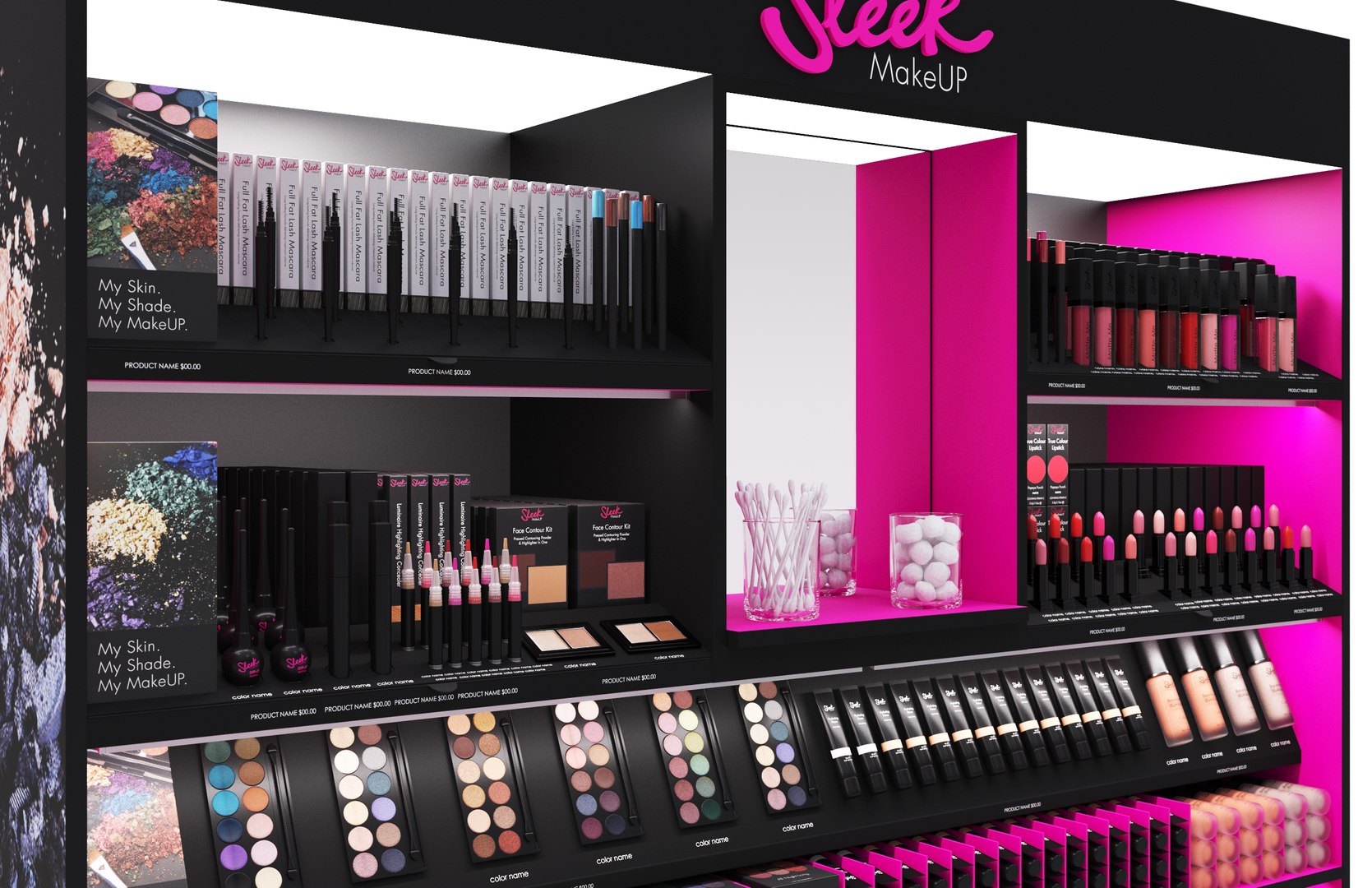 Sleek Makeup Retail Display 3D Model - TurboSquid 1368670