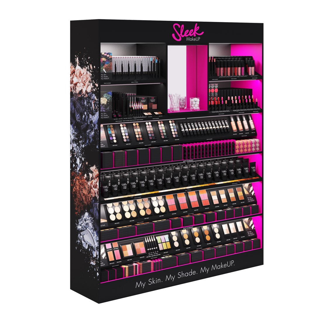 Sleek Makeup Retail Display 3D Model - TurboSquid 1368670