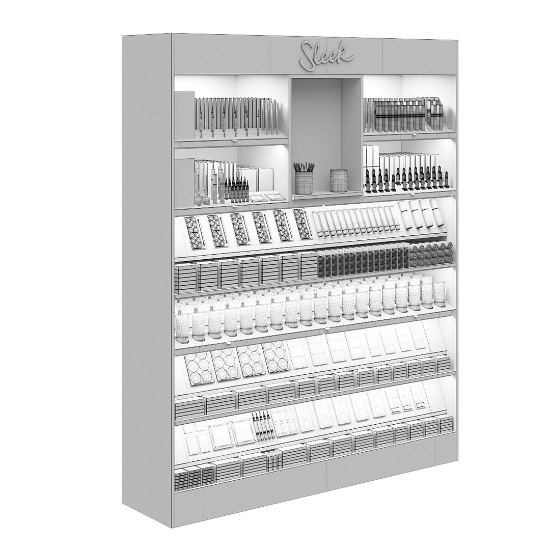 Sleek Makeup Retail Display 3D Model - TurboSquid 1368670