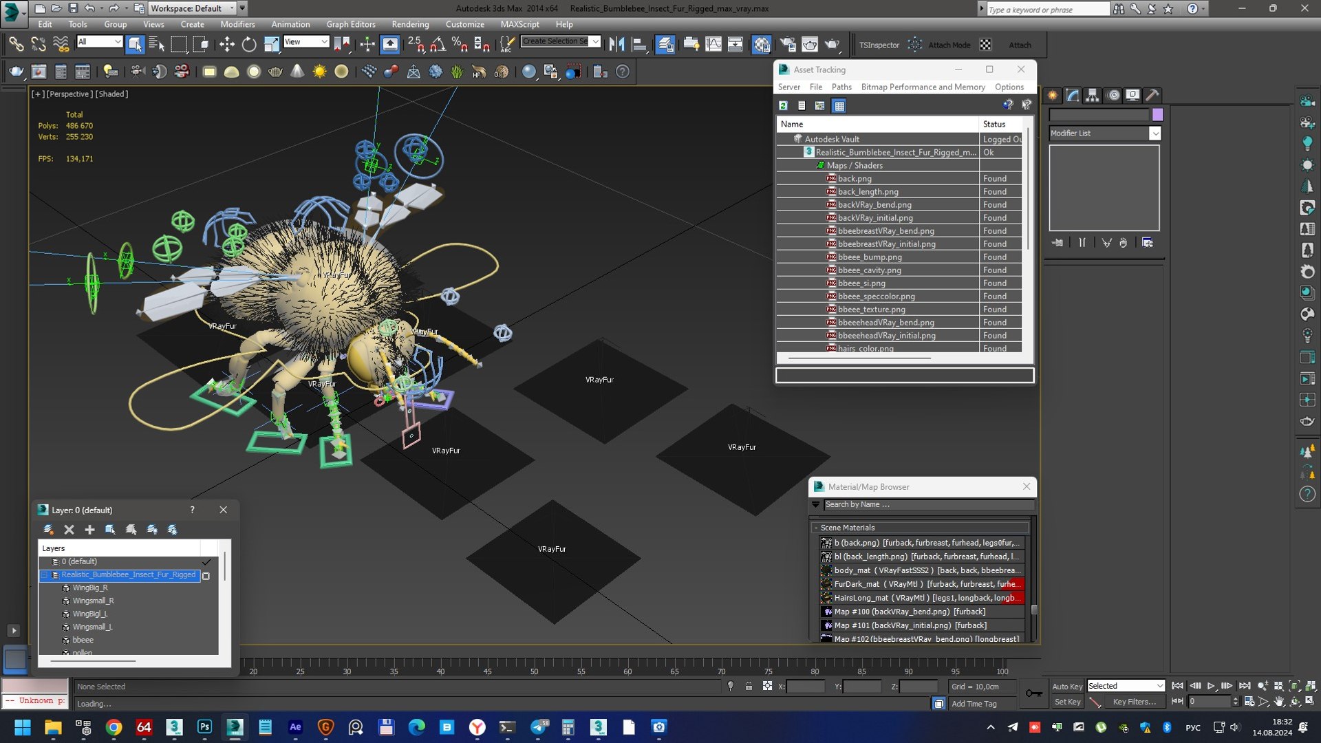 Realistic Bumblebee Insect Fur Rigged 3D - TurboSquid 2290416