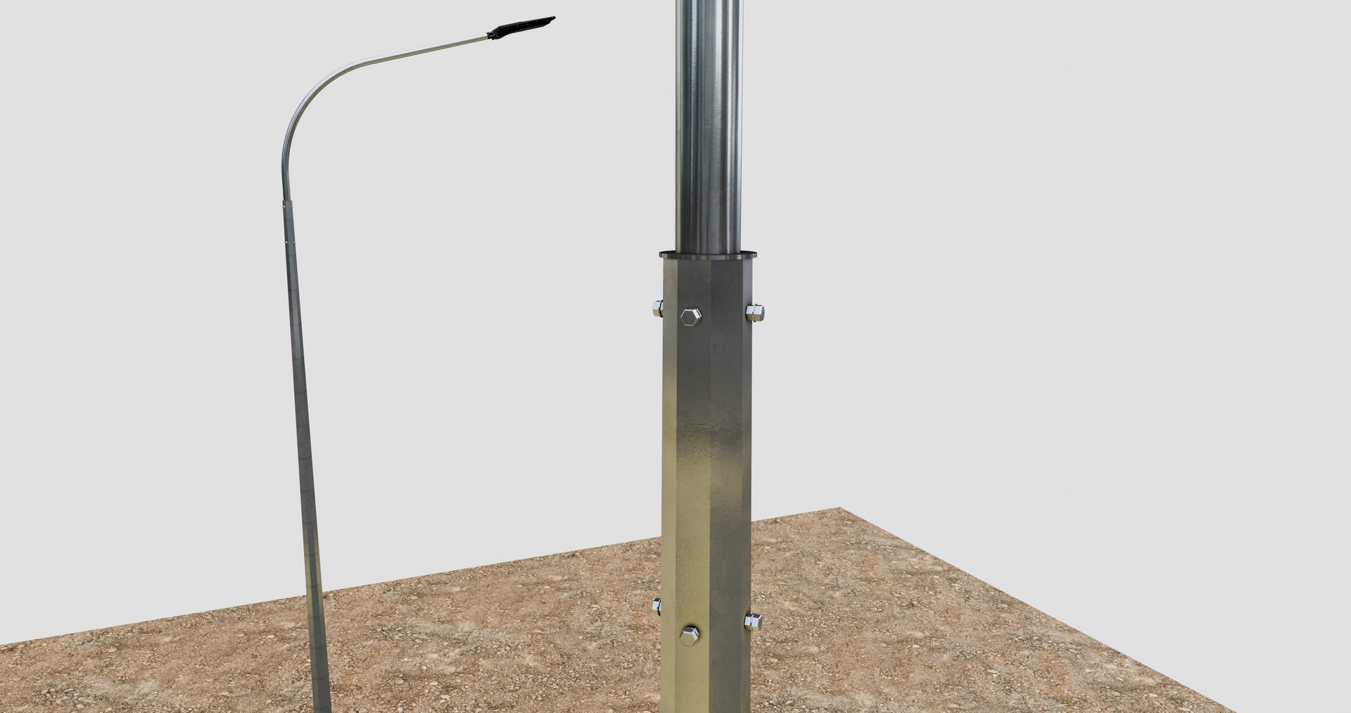 6MT LIGHTING POLE-SINGLE BENDING ARM 3D Model - TurboSquid 2296282