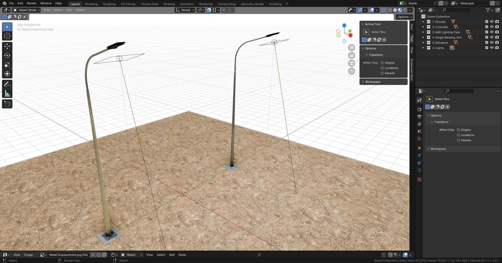6MT LIGHTING POLE-SINGLE BENDING ARM 3D Model - TurboSquid 2296282