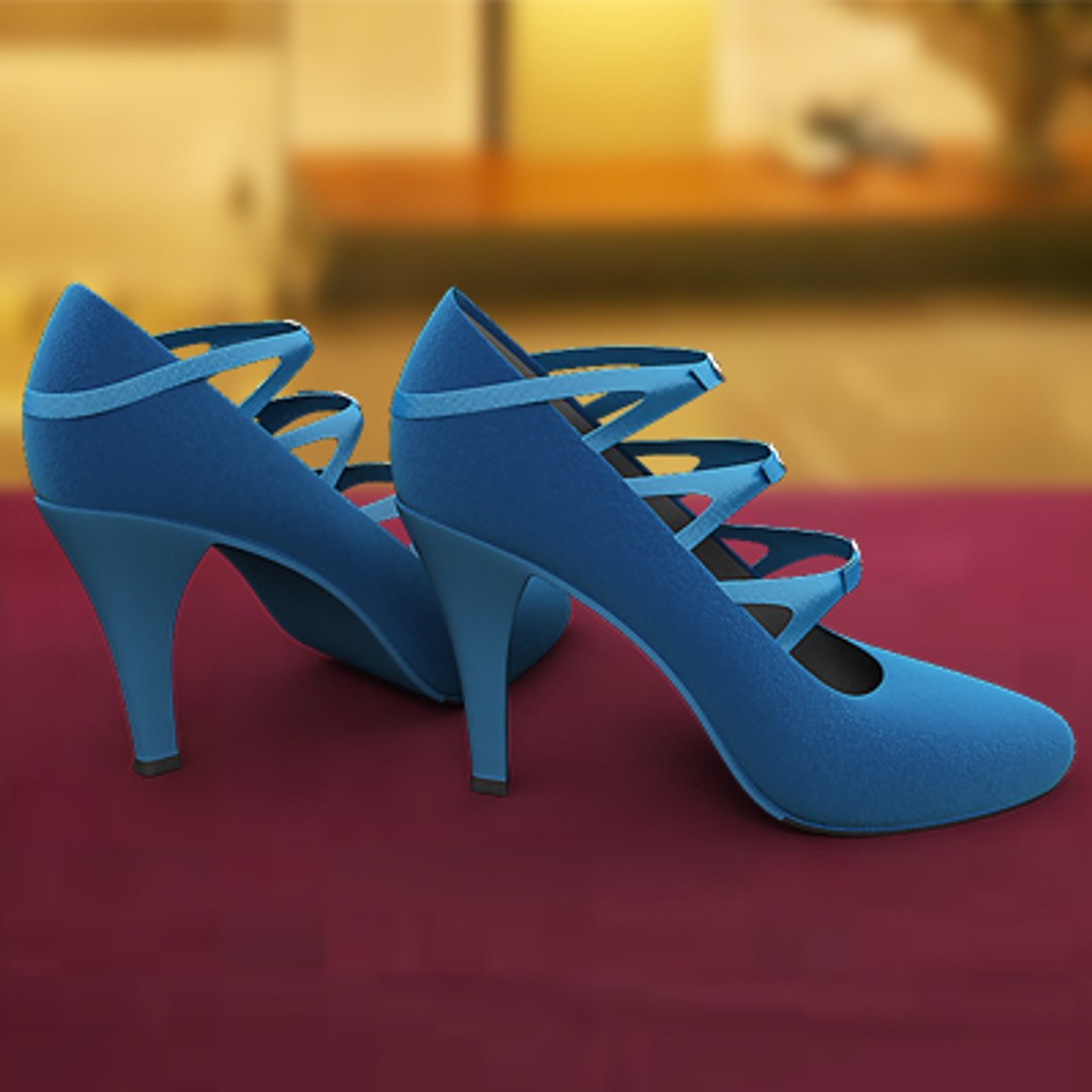 Blue Heels 3d Model