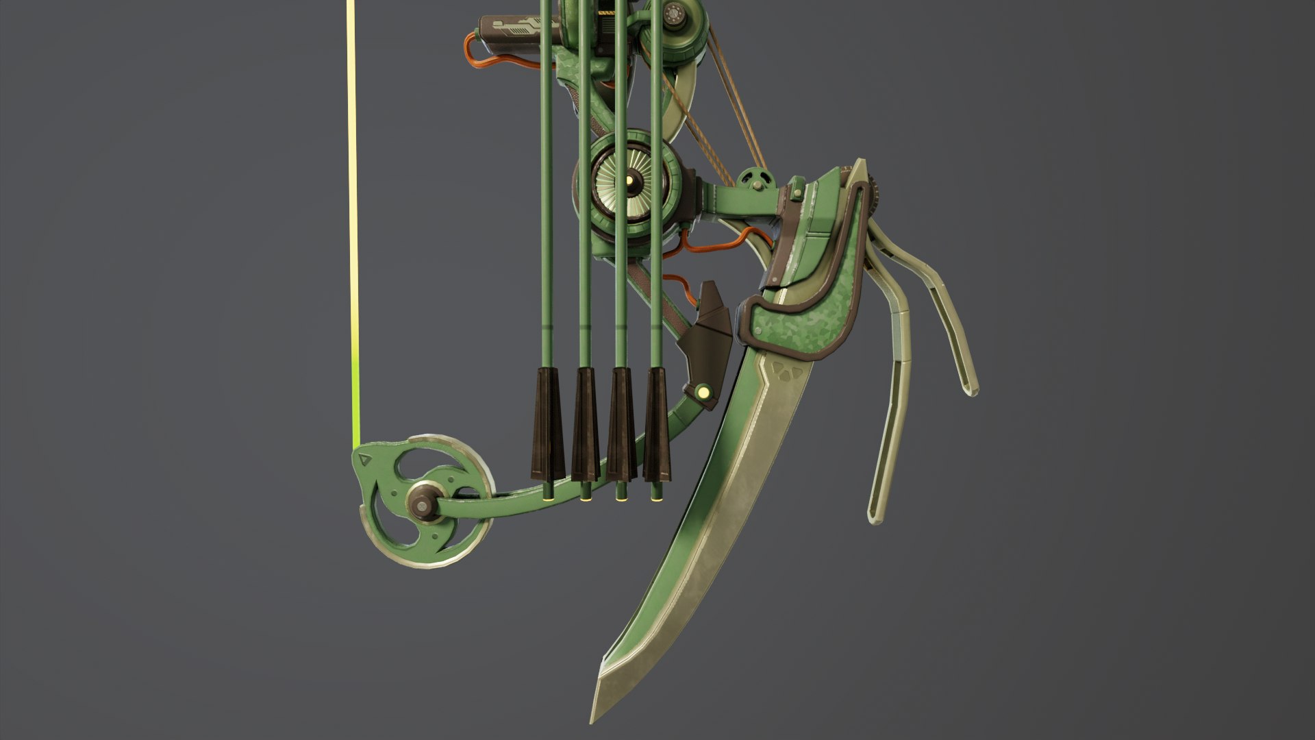 Green Sci-Fi Compound Bow 3D Model - TurboSquid 2231854