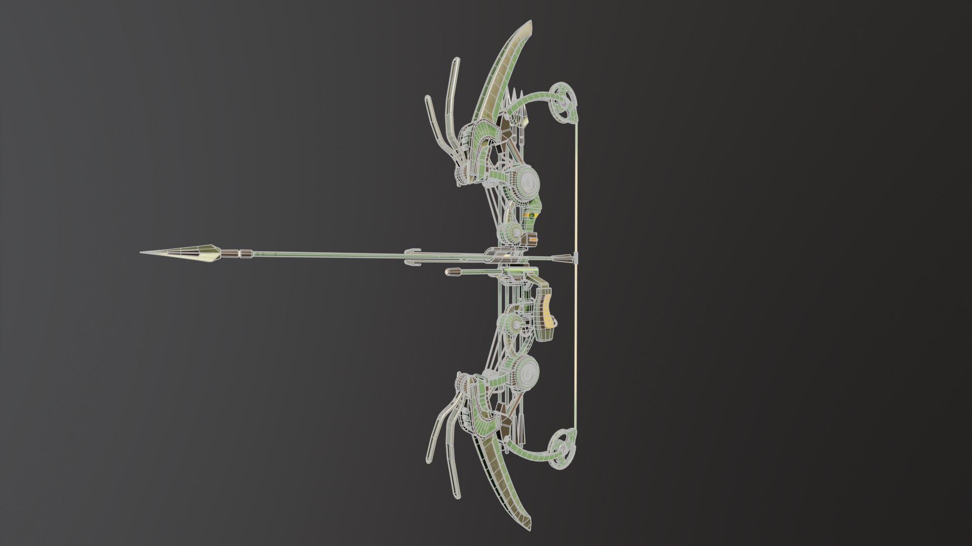 Green Sci-Fi Compound Bow 3D Model - TurboSquid 2231854