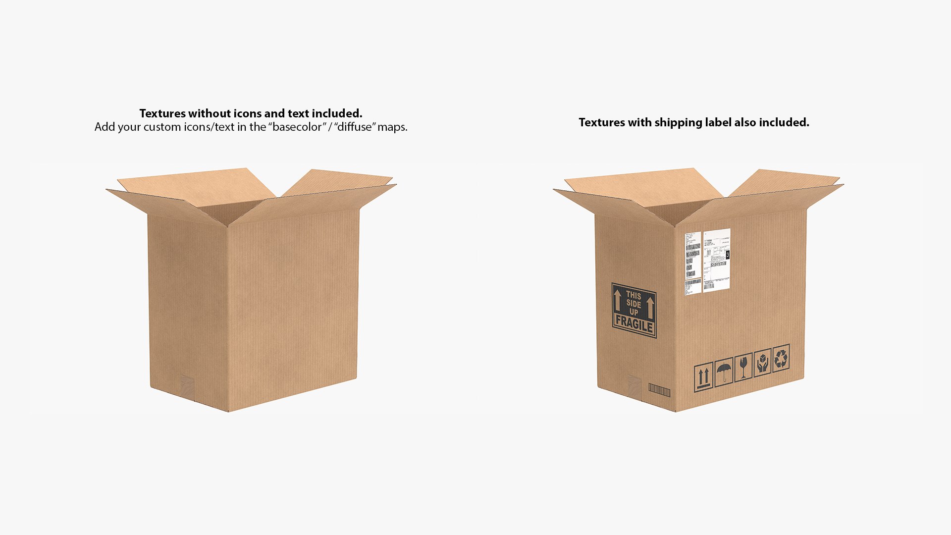 Cardboard Box 5 Open V1 3D Model - TurboSquid 2287082
