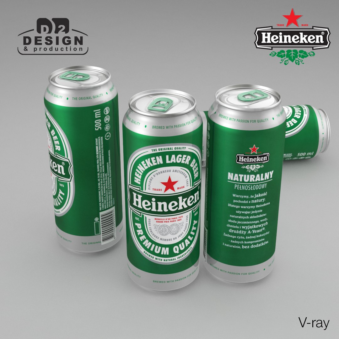 3d Beer Heineken Model