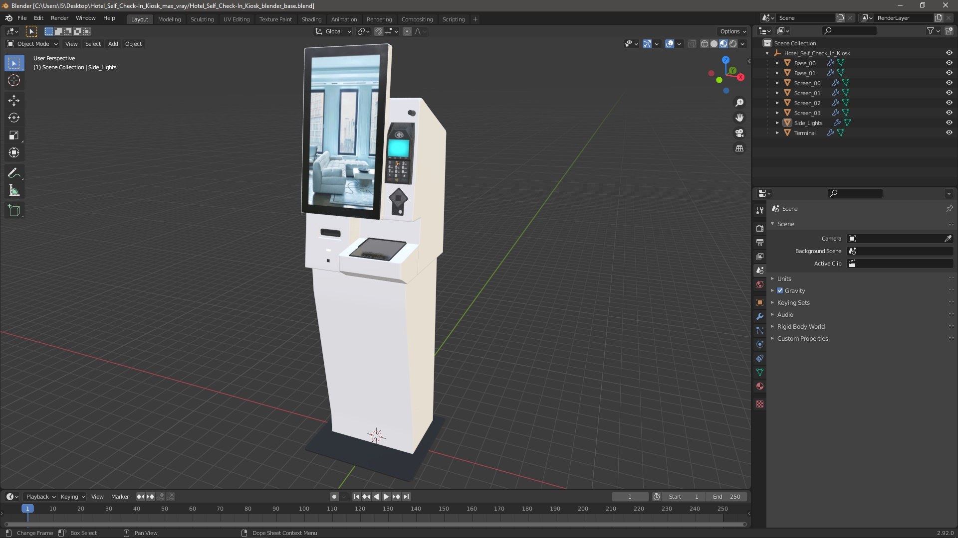 3D Hotel Self Check-In Kiosk - TurboSquid 2248533