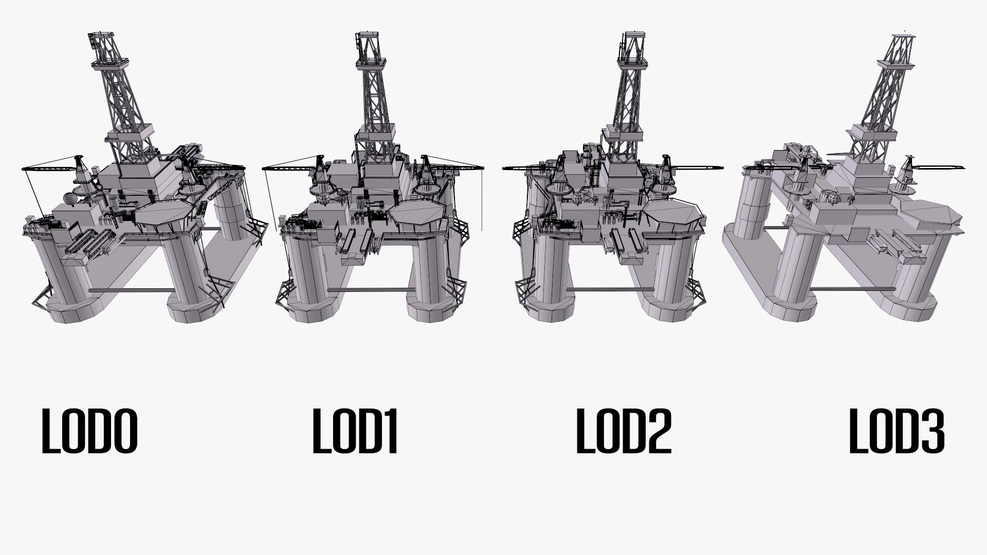 Oil Rig With LOD Model - TurboSquid 1878732