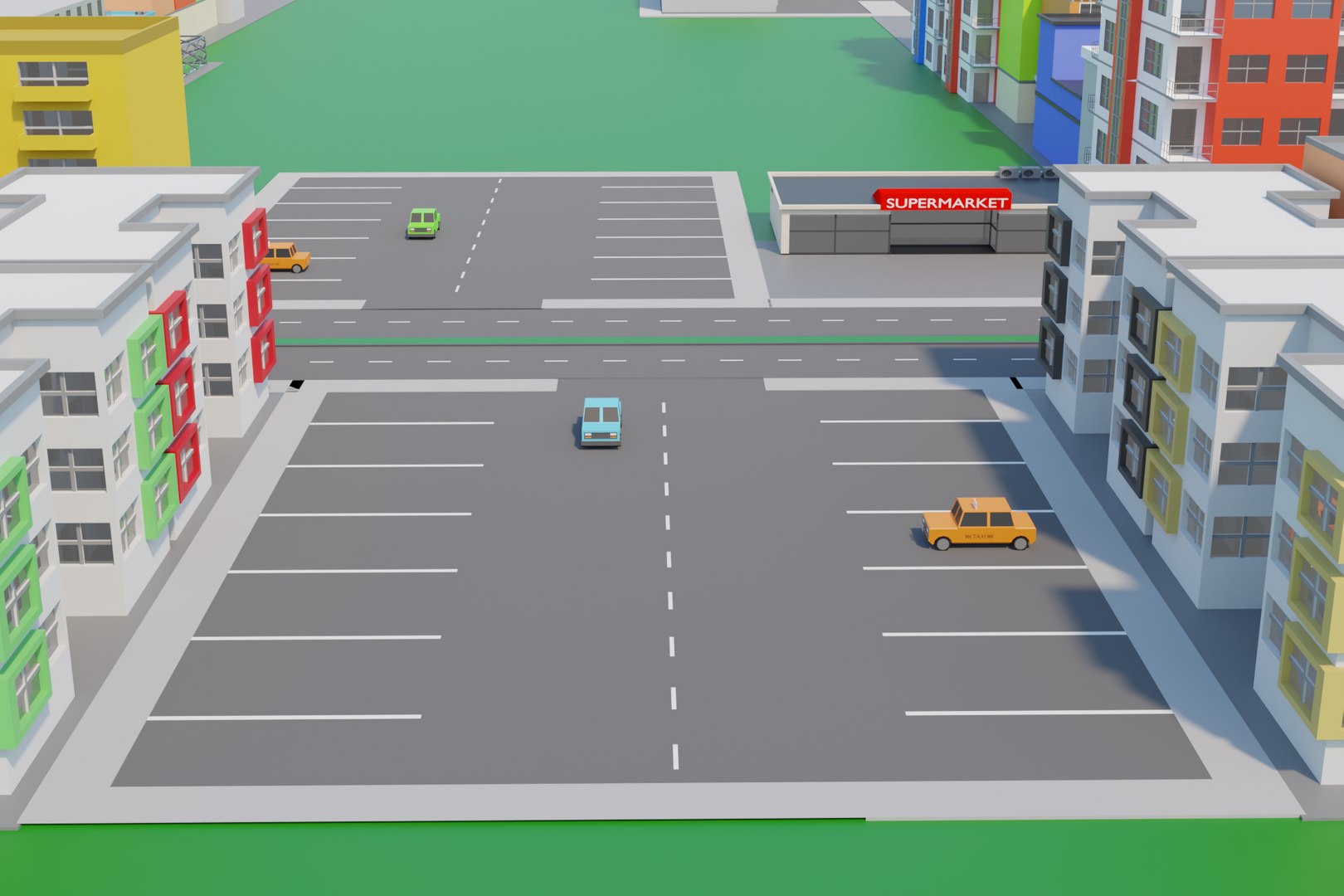 Low Poly City - Urban Model - TurboSquid 2058852