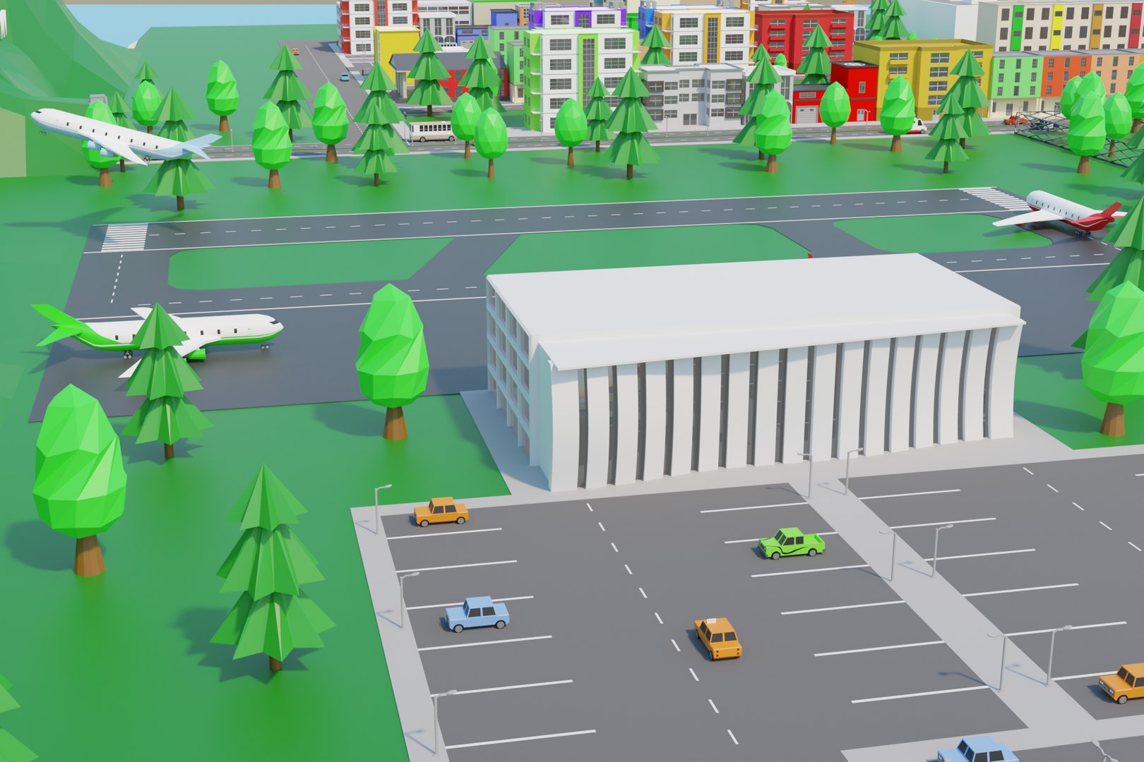 Low Poly City - Urban Model - TurboSquid 2058852