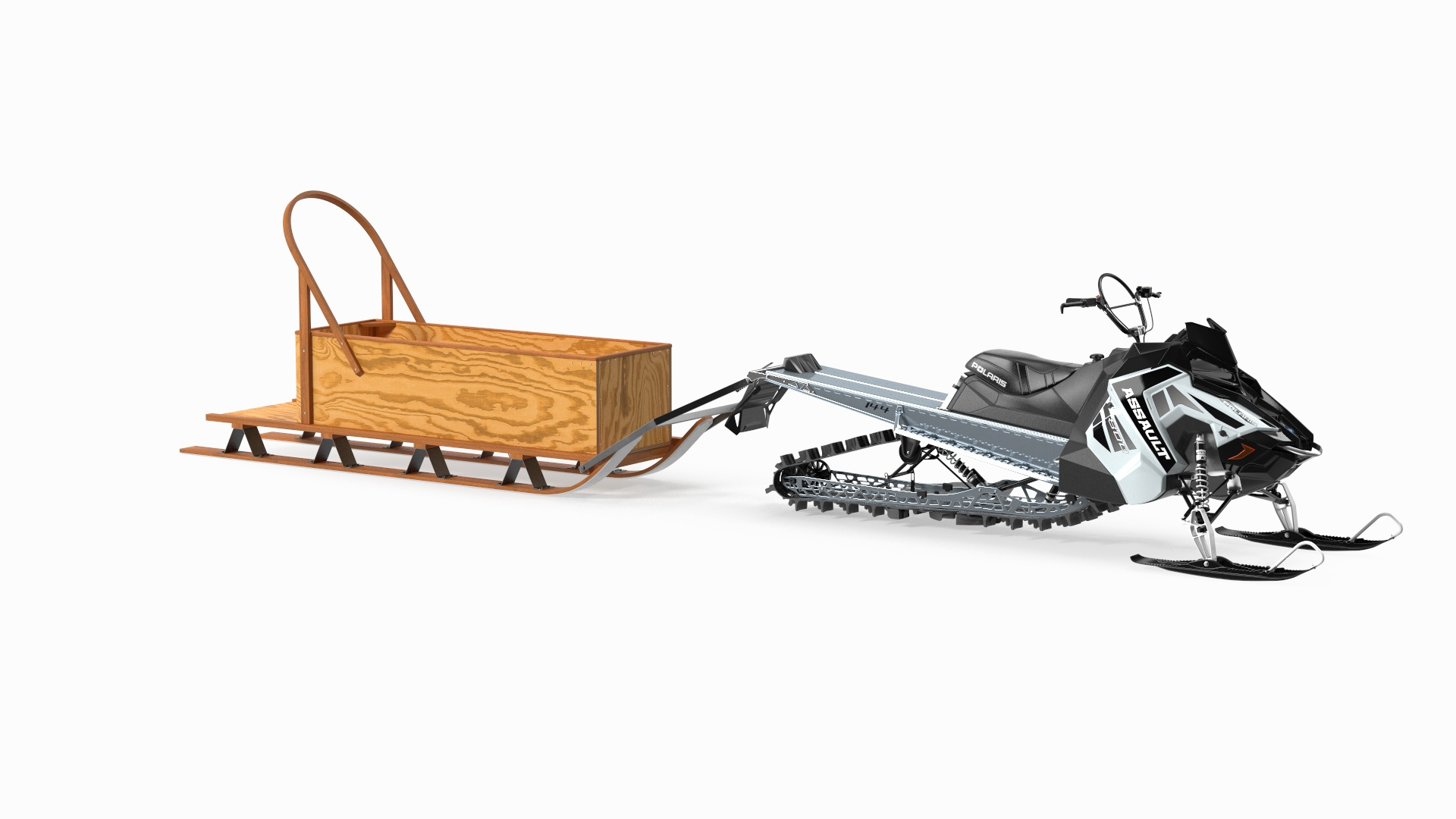 3D Snowmobile Whith Box Freight Sled Rigged For Maya Model - TurboSquid ...