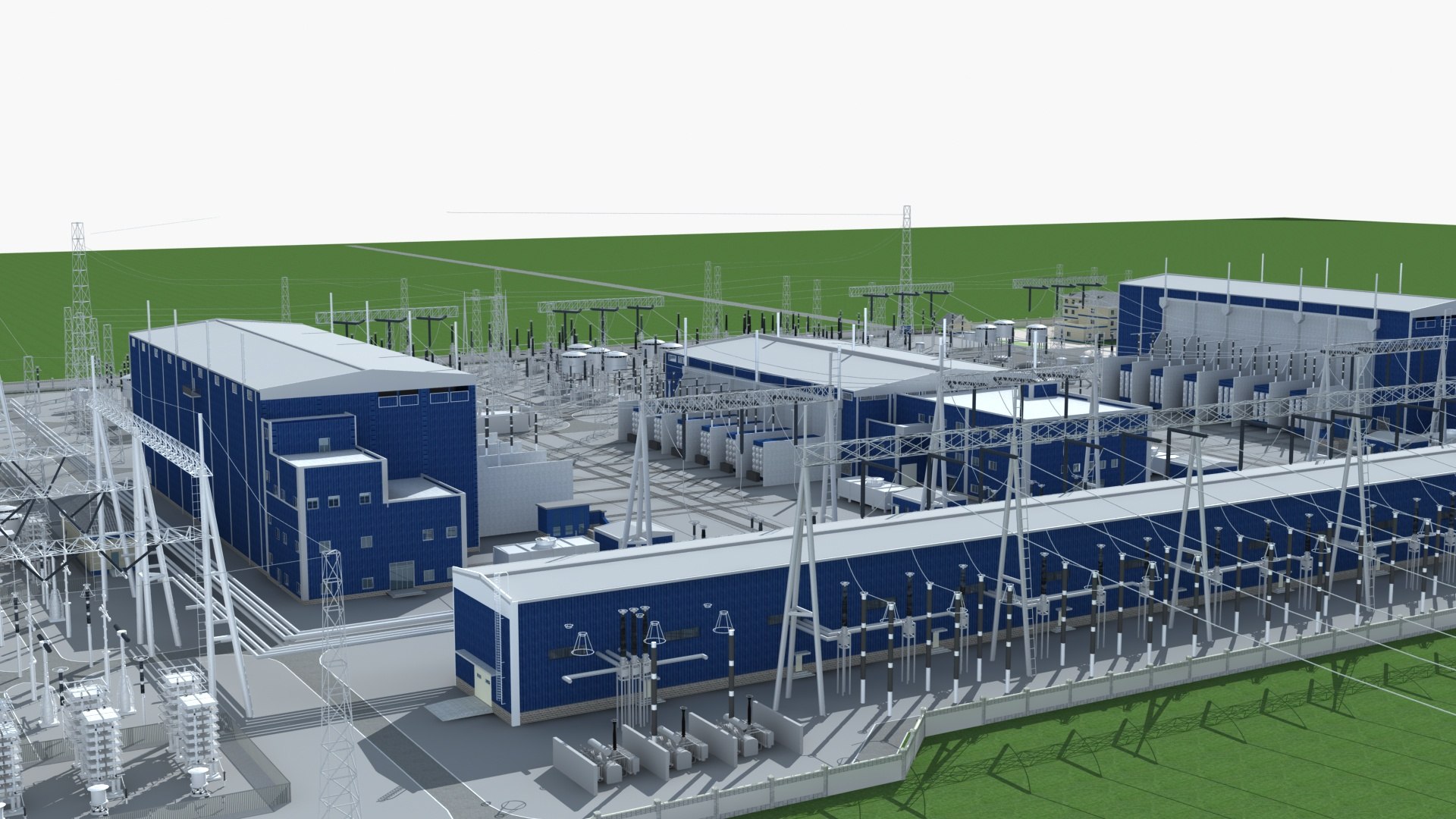 3D Substation Model - TurboSquid 2382217