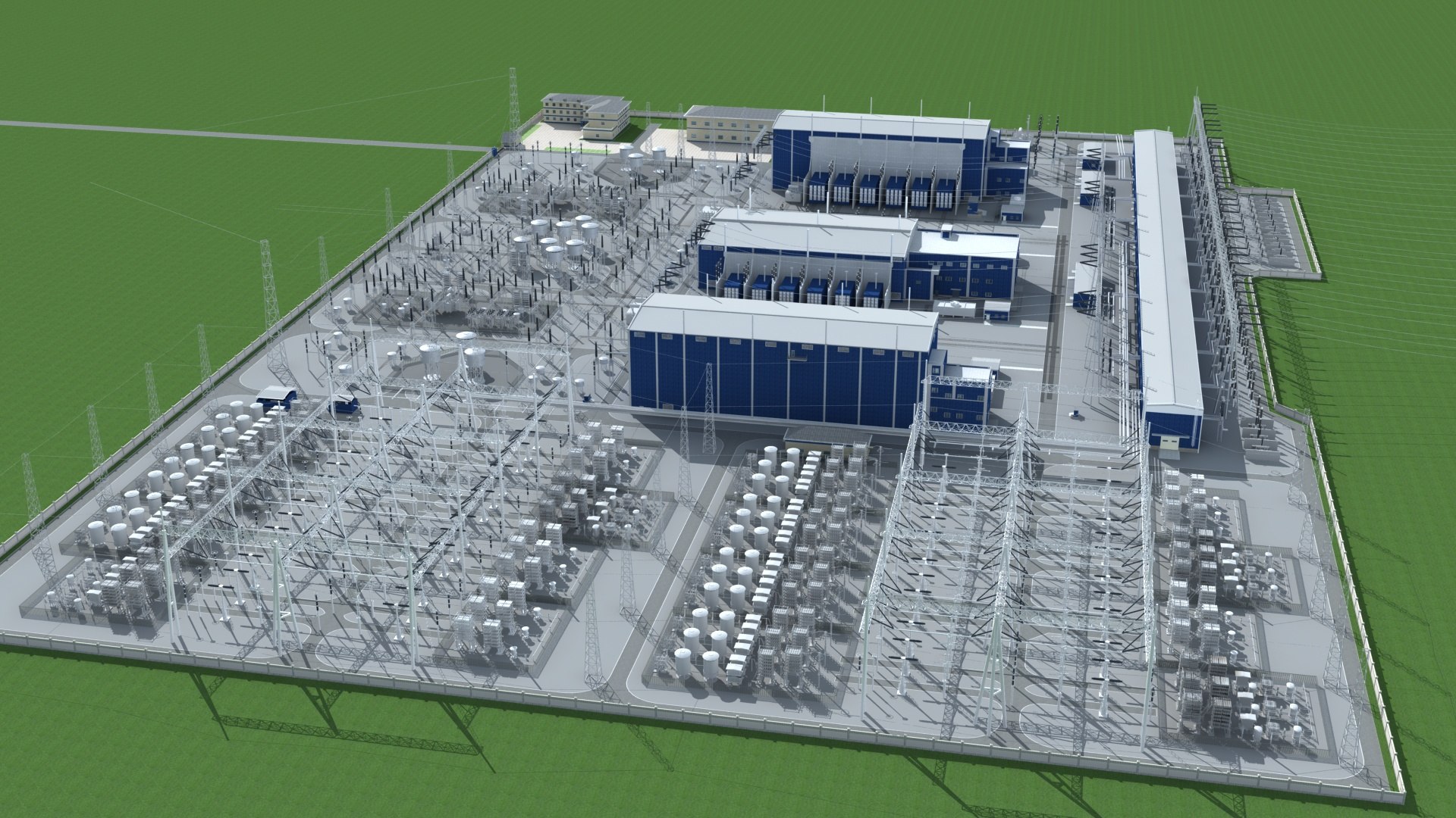 3D Substation Model - TurboSquid 2382217