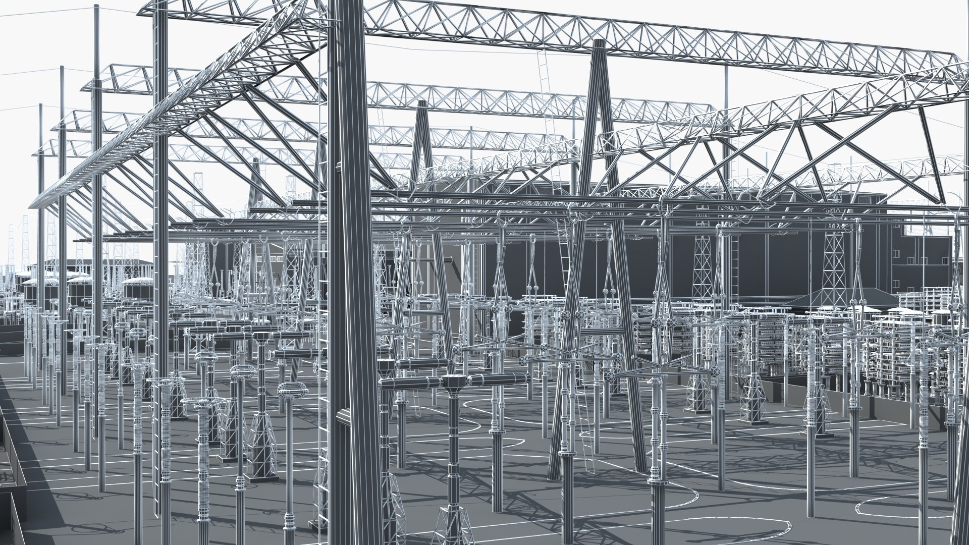 3D Substation Model - TurboSquid 2382217