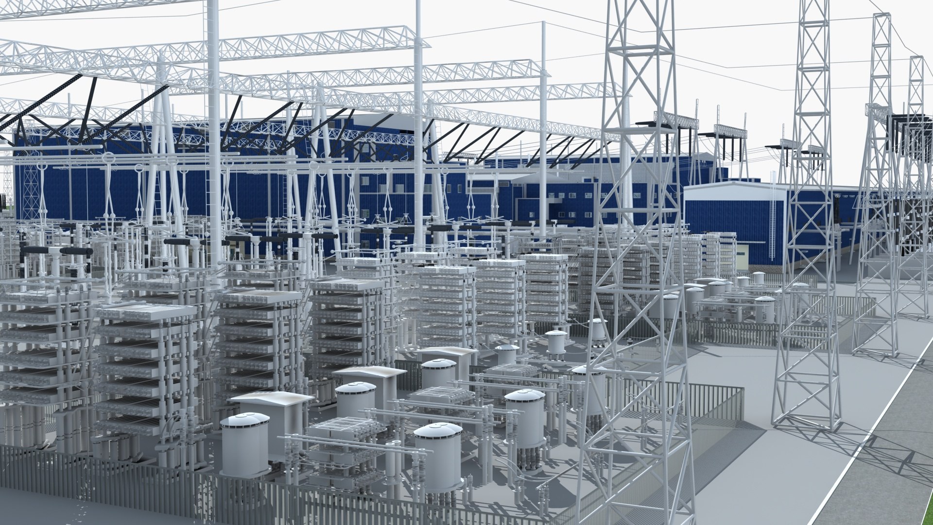 3D Substation Model - TurboSquid 2382217