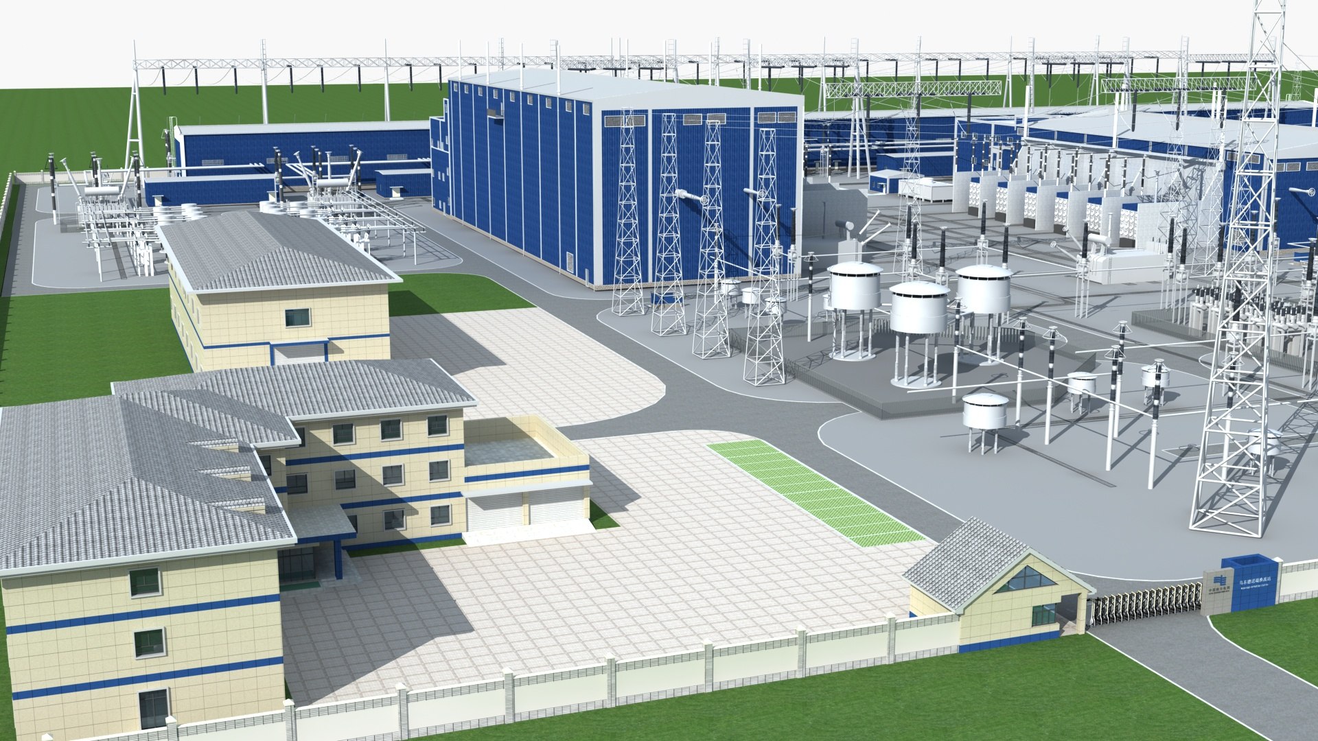 3D Substation Model - TurboSquid 2382217