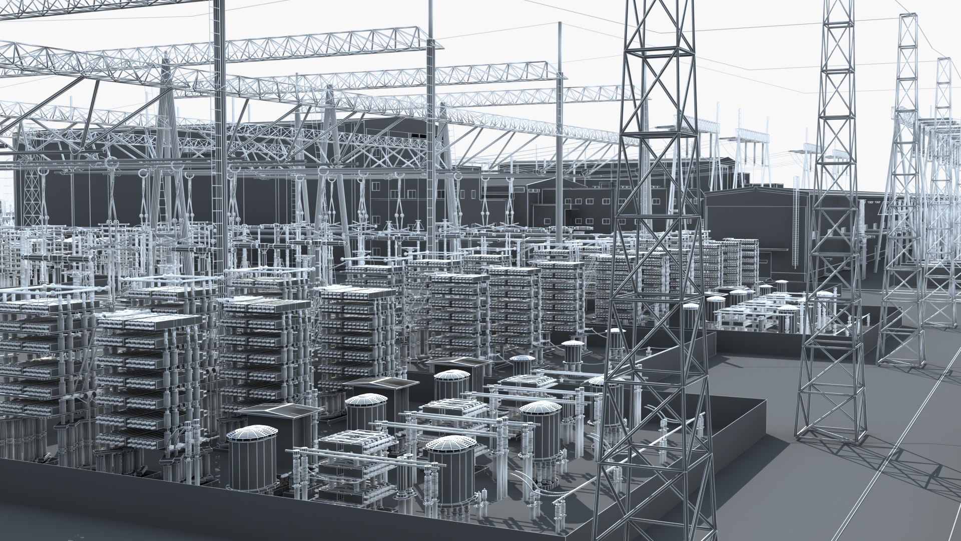 3D Substation Model - TurboSquid 2382217