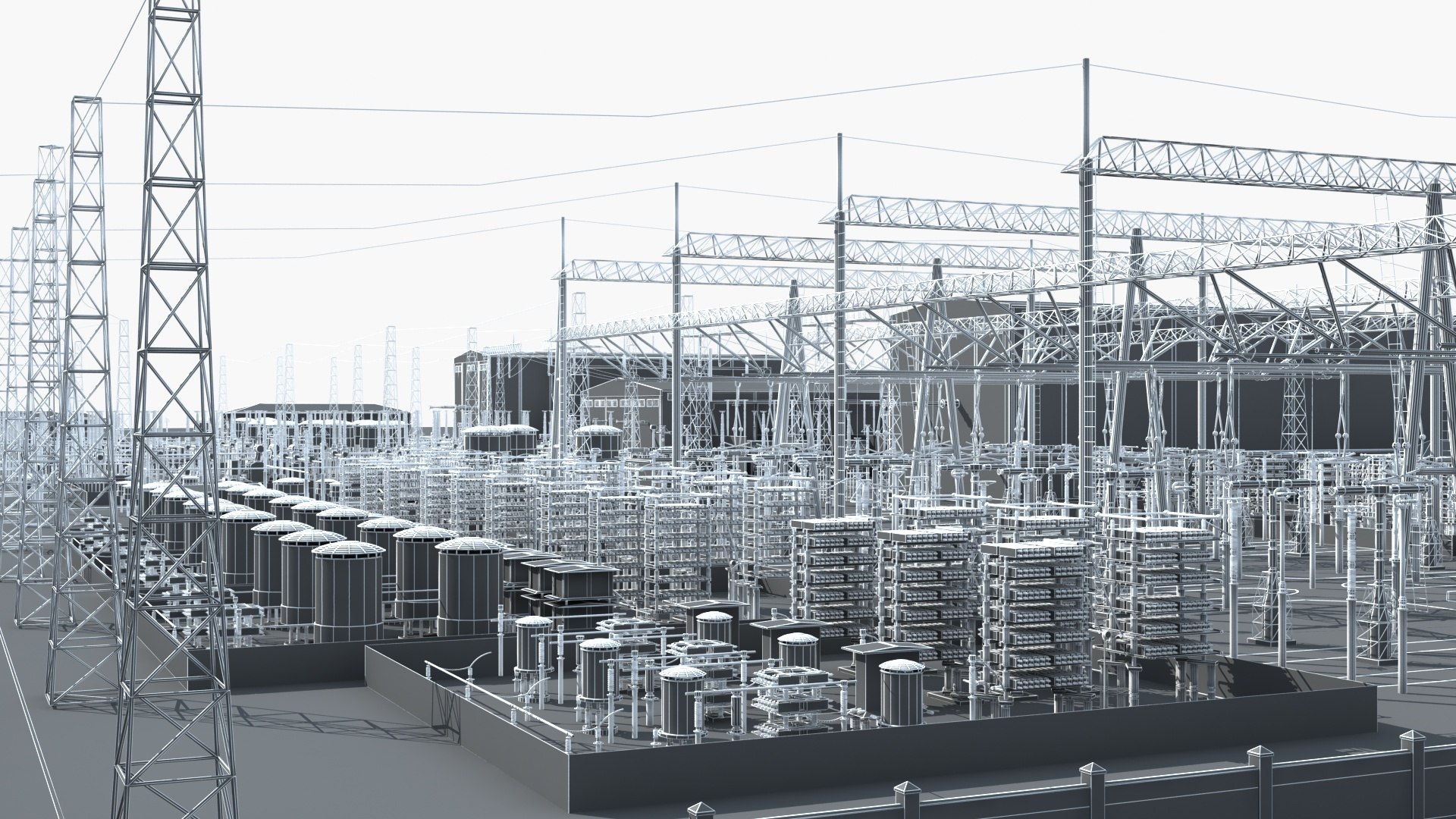 3D Substation Model - TurboSquid 2382217