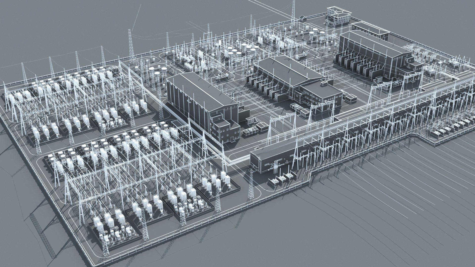 3D Substation Model - TurboSquid 2382217