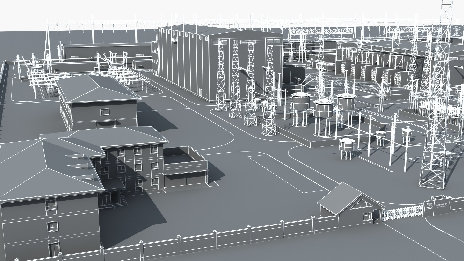 3D Substation Model - TurboSquid 2382217